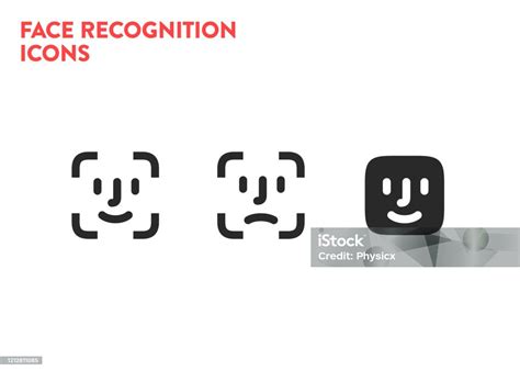 얼굴 Id 아이콘입니다 얼굴 스캔 프로세스 아이콘 얼굴 인식 시스템 표지판 얼굴 감지 기호입니다 흰색 배경의 벡터 그림 안면 인식 기술에 대한 스톡 벡터 아트 및 기타