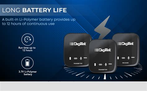 Digitek® Dwm 101 Wireless Microphone System With Anc Noise Reduction 360° Sound Capture 100m