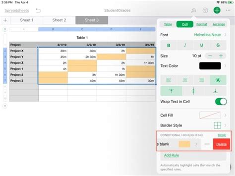 Conditional Formatting In Numbers On Ipad A Complete Guide Appletoolbox