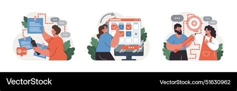 Progress Set Work Optimization And Efficiency Vector Image