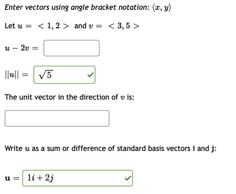 Solved Enter Vectors Using Angle Bracket Notation X Y