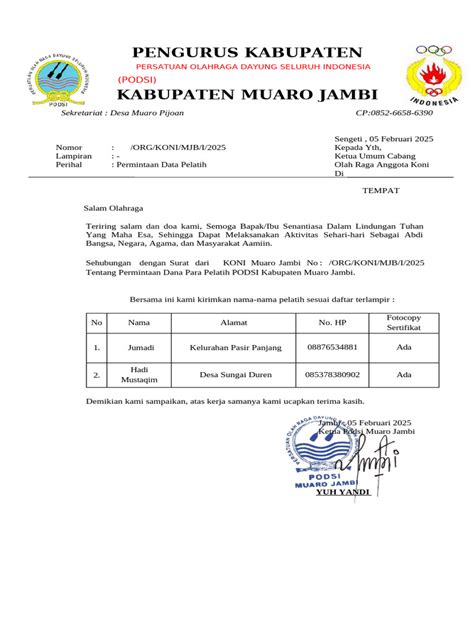 Permintaan Data Pelatih Podsi 2025 Pdf