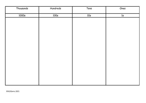 Place Value Mat Black And White Maths Year 3