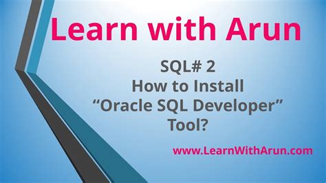 How To Install Oracle Sql Developer Tool Youtube
