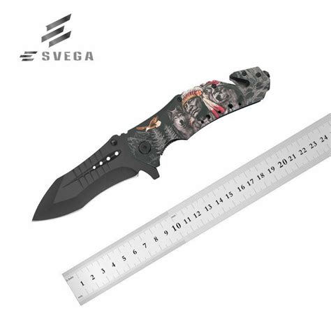 Classic Design Folding Outdoor Hunting Knife New 3d Printed Patterns