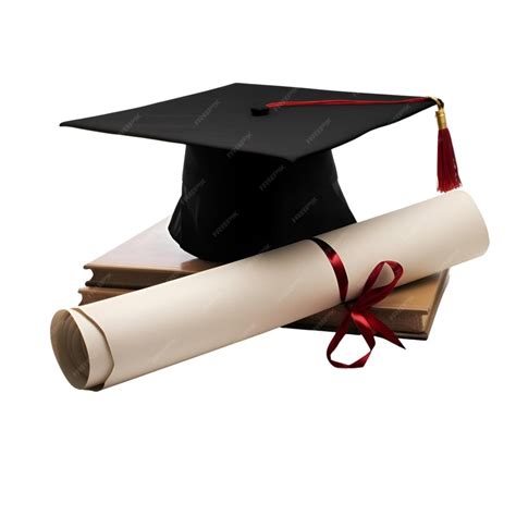 Premium Photo Graduation Cap And Diploma Scroll Isolated On White Background 3d Rendering