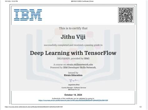 jithu viji on linkedin deeplearning tensorflow ibm ai machine neural