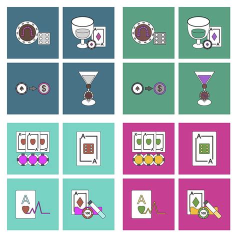 배경 벡터에 카지노 도박 아이콘 세트 Eps Ai Uidownload