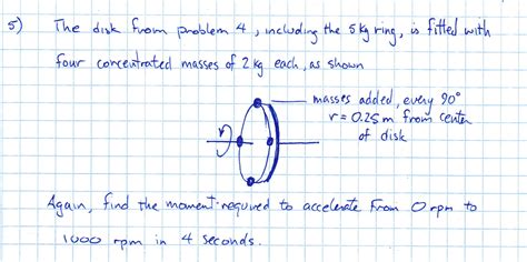 Solved The Disk From Problem 4 Including The 5 Kg Ring Is Chegg Com