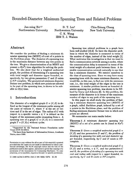 Pdf Minimum Diameter Spanning Trees And Related Problems