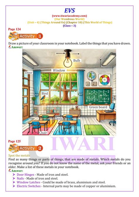 Ncert Solutions For Class 3 Evs Chapter 10 This World Of Things