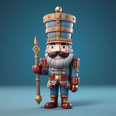 Premium Ai Image 3d Illustration Of A Cute Christmas Nutcracker Soldier Doll Decorative