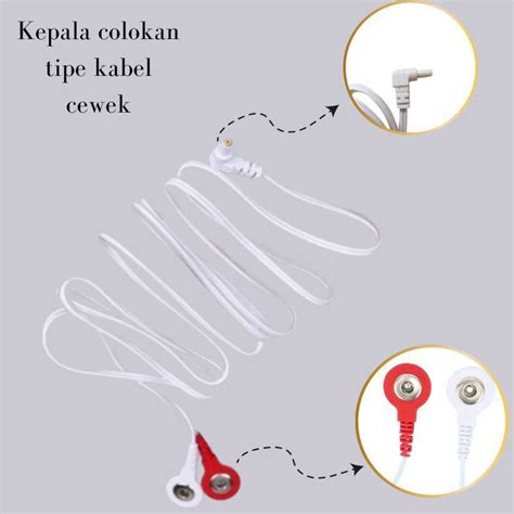 Jual Kabel Konektor Bantalan Pad Elektroda Alat Pijat Tubuh Arah Kepala Colokan Tipe Kabel