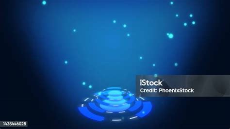 일부 파티클이 올라가는 미래 지향적 인 디지털 Hud 배경 애니메이션 디지털 포털 배경 빅데이터에 대한 스톡 벡터 아트 및 기타 이미지 빅데이터 상업용 항공기 Led