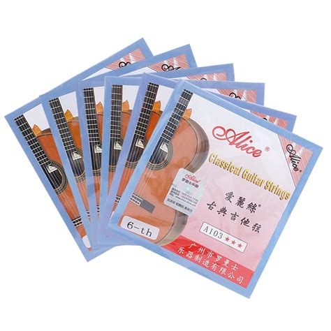Classical Guitar Strings Alice A103 Clear Nylon Silver Plated Single