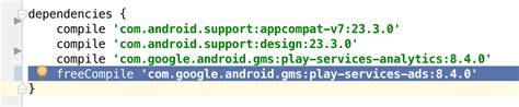 Android Remove A Dependency From A Build Variation