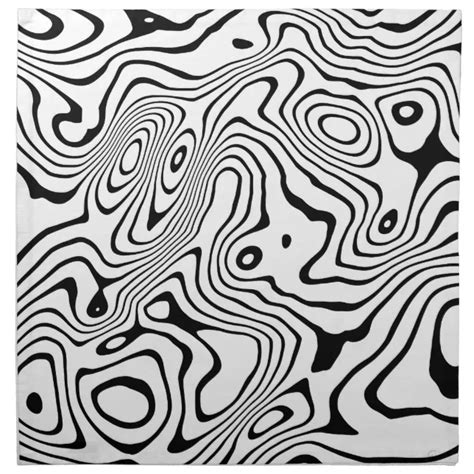 Black White Liquid Swirl Abstract Design Cloth Napkin Zazzle