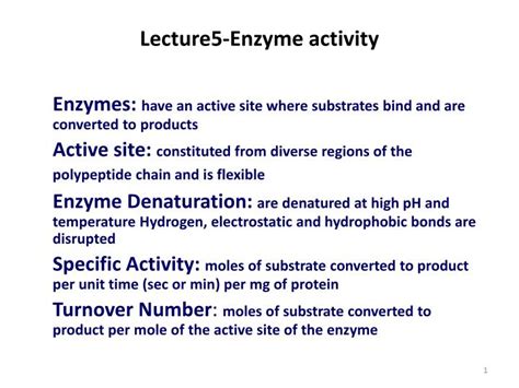 PPT Lecture Enzyme Activity PowerPoint Presentation Free Download ID