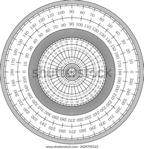 360protractor 360도 각도기 원형 Protractor 수학 스톡 일러스트 2429795123 Shutterstock