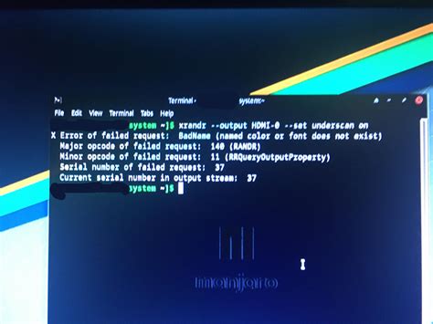 whenever i try to use xrandr to enable overscan this error keeps