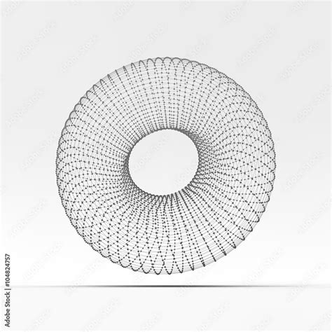 Torus Molecular Lattice Connection Structure 3d Vector Illustration