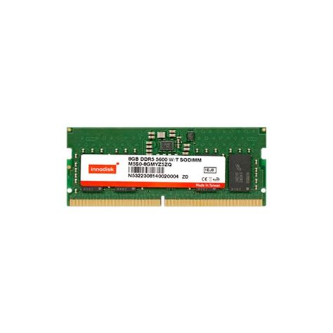 innodisk wt ddr5 5600mt s 8gb sodimm non ecc unbuffered memory ampliconme