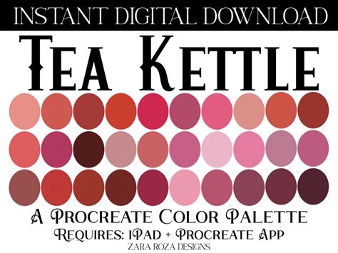 20 Procreate Color Palette Bundle Pack VOL 16 Set Goth Retro Vintage Boho Yellow Orange Red