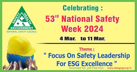 National Safety Week 2024 Celebration Safety Week Banner Design 2024