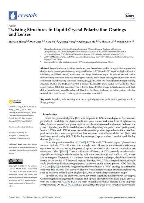 Pdf Twisting Structures In Liquid Crystal Polarization Gratings And