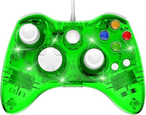 Amazon Com Wired 360 Controller Dual Vibrator Wired Gamepad Gaming Joypad Green PAWHITS
