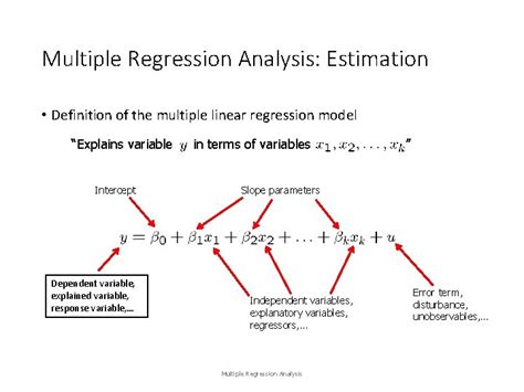 Multiple Regression Analysis Estimation Definition Of The Multiple