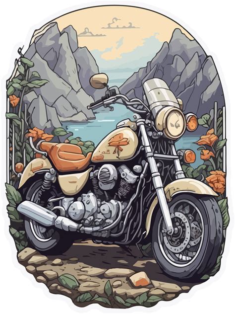 Travel Motorcycle Sticker Illustration In Ai Generative 27308604 Png
