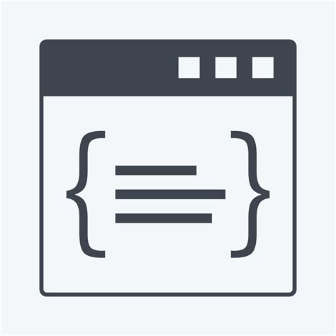 Code Dicône Adapté Au Symbole De Programmation Style De Glyphe Conception Simple Modifiable