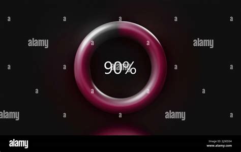 Color Loading Circle On Black Screen Motion Progress Of Loading From 0 To 100 Percent In A