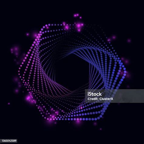 하프톤 도트 바이올렛 블루 컬러로 만든 추상적인 나선형 벌집 모양 육각형에 대한 스톡 벡터 아트 및 기타 이미지 육각형 하프톤 원형 Istock