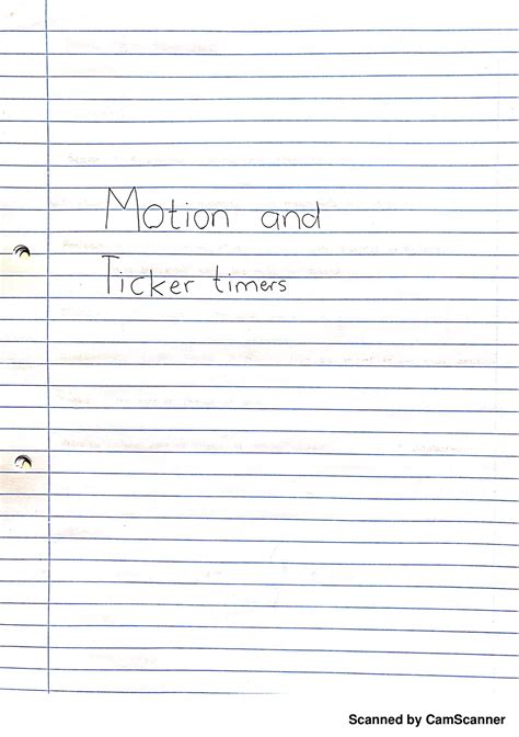 Grade 10 Motion Ticker Timers Notes IEB Physical Sciences Stuvia SA