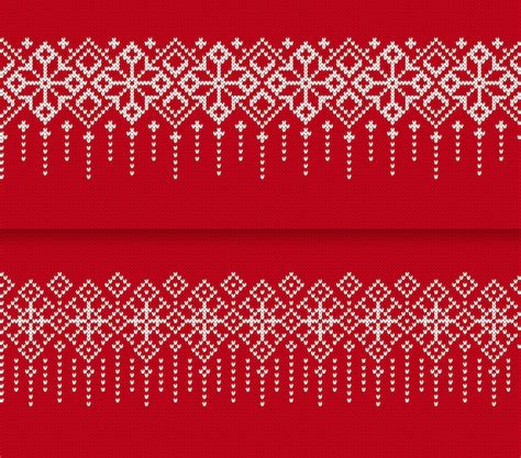 premium vector christmas knit print seamless pattern red knitted