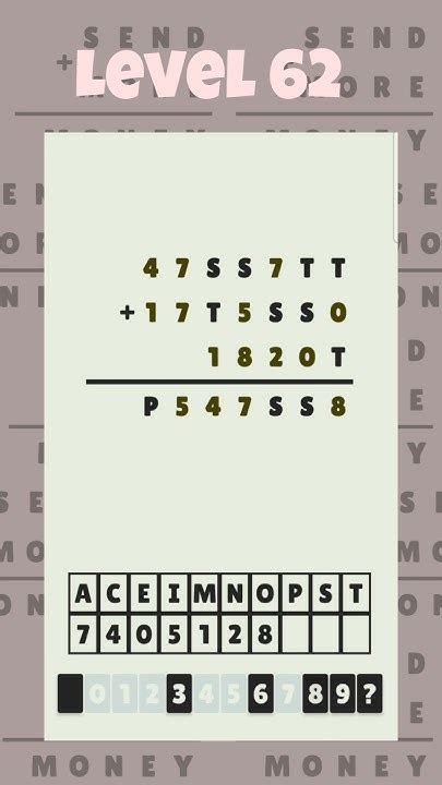 Level 62 Cryptarithm Android Game Math Cryptarithm Youtube