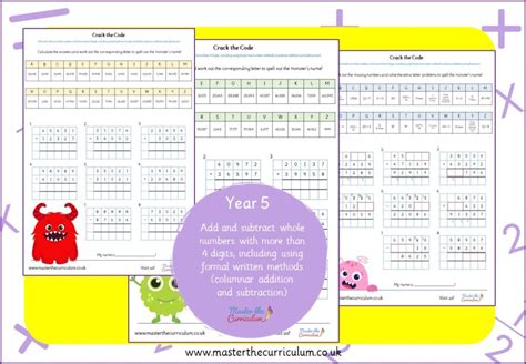 Column Addition And Subtraction Crack The Code Master The Curriculum