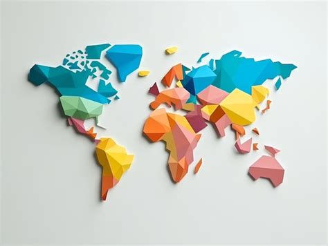 Colorful Abstract World Map Premium Ai Generated Image