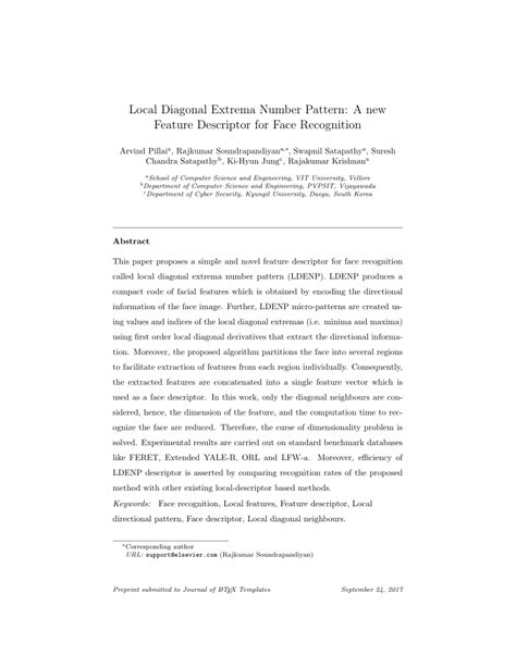 Pdf Local Diagonal Extrema Number Pattern A New Feature Descriptor