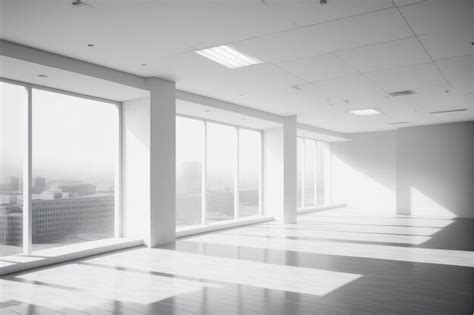 빈 현대 사무실 배경 작업 공간 인테리어 디자인 화이트 색상 프리미엄 사진