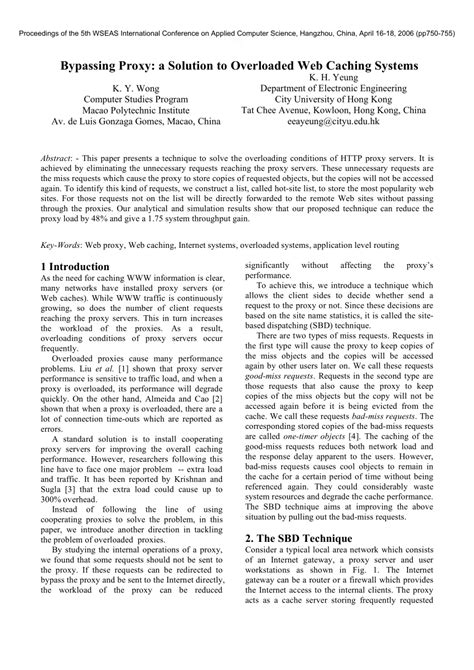 Pdf Bypassing Proxy A Solution To Overloaded Web Caching Systems