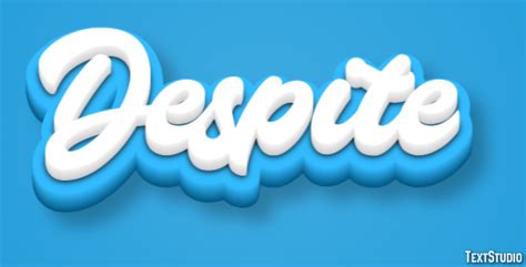 despite blue 3d text effect generator