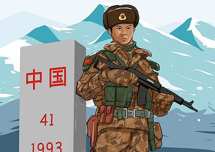 驻守祖国边疆的军人敬礼插画图片下载 正版图片401763700 摄图网