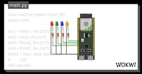 3 4 流水灯（硬件定时器） Wokwi Esp32 Stm32 Arduino Simulator