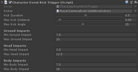 Charactereventkicktrigger Monobehaviour Neofps Scripting Reference