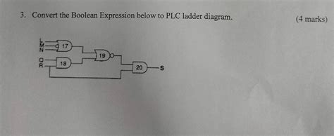 Solved 3 Convert The Boolean Expression Below To Plc Ladder