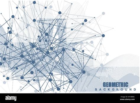Geometric Abstract Background With Connected Line And Dots Structure Molecule And Communication