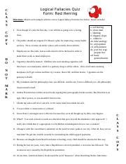 Logical Fallacies Quiz Identify Red Herrings And More Course Hero